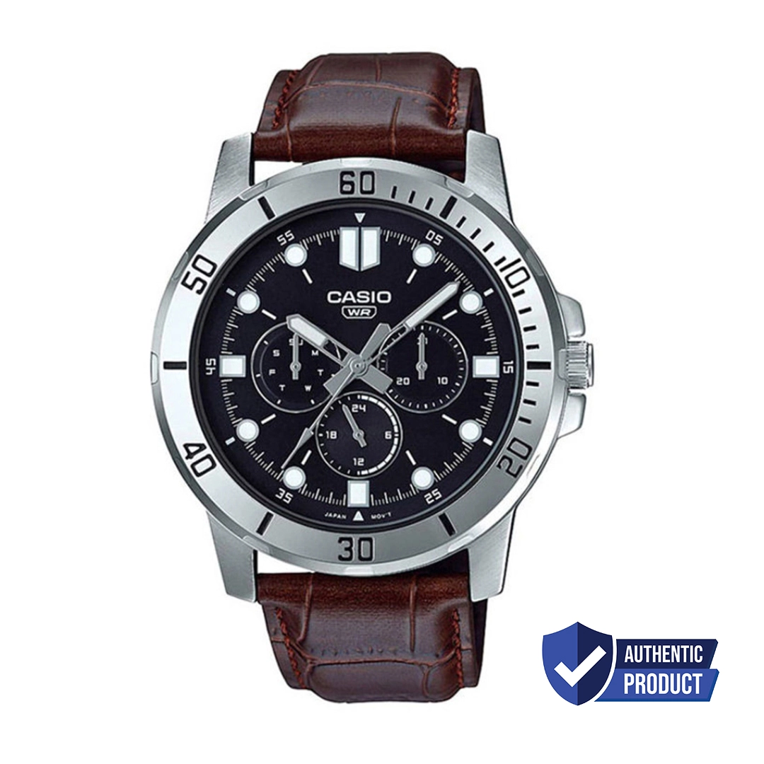 Casio Enticer Multifunction Chocolate Belt Watch MTP-VD300L-1EUDF