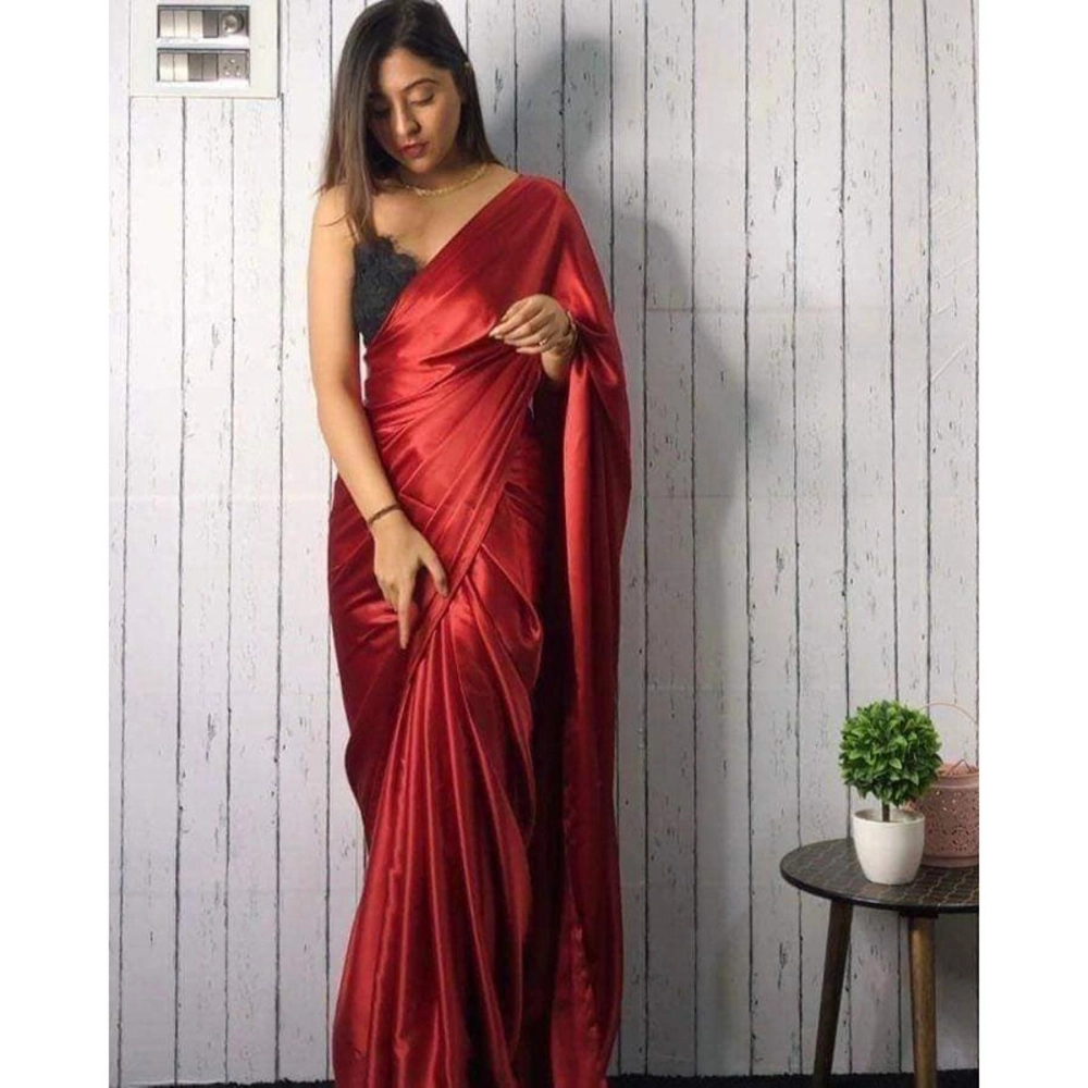 Japani Soft Silk Saree for Women - Deep Maroon
