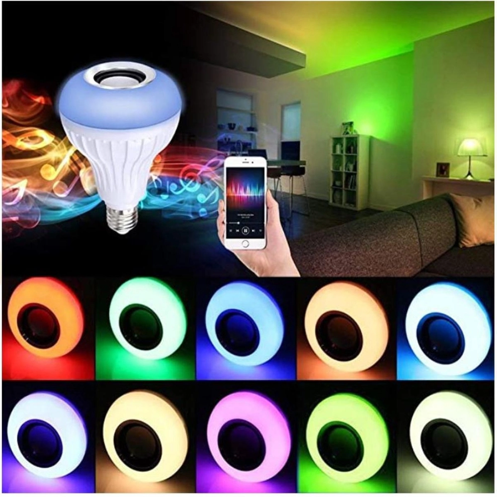 Smart Led Remote Control Bluetooth Speaker Music Bulb - AC, RGB remote ...