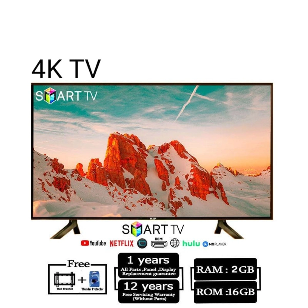 Hip 50'' 4K TV Voice Control Android Smart Wi-Fi 4K UHD Led Tv Ram 2 gb ...