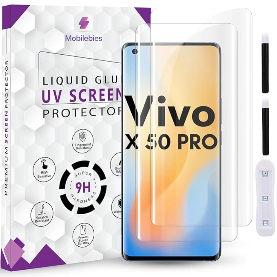 Vivo X50 Pro Full HD Curved Edge Liquid UV Tempered Glass Screen Protector
