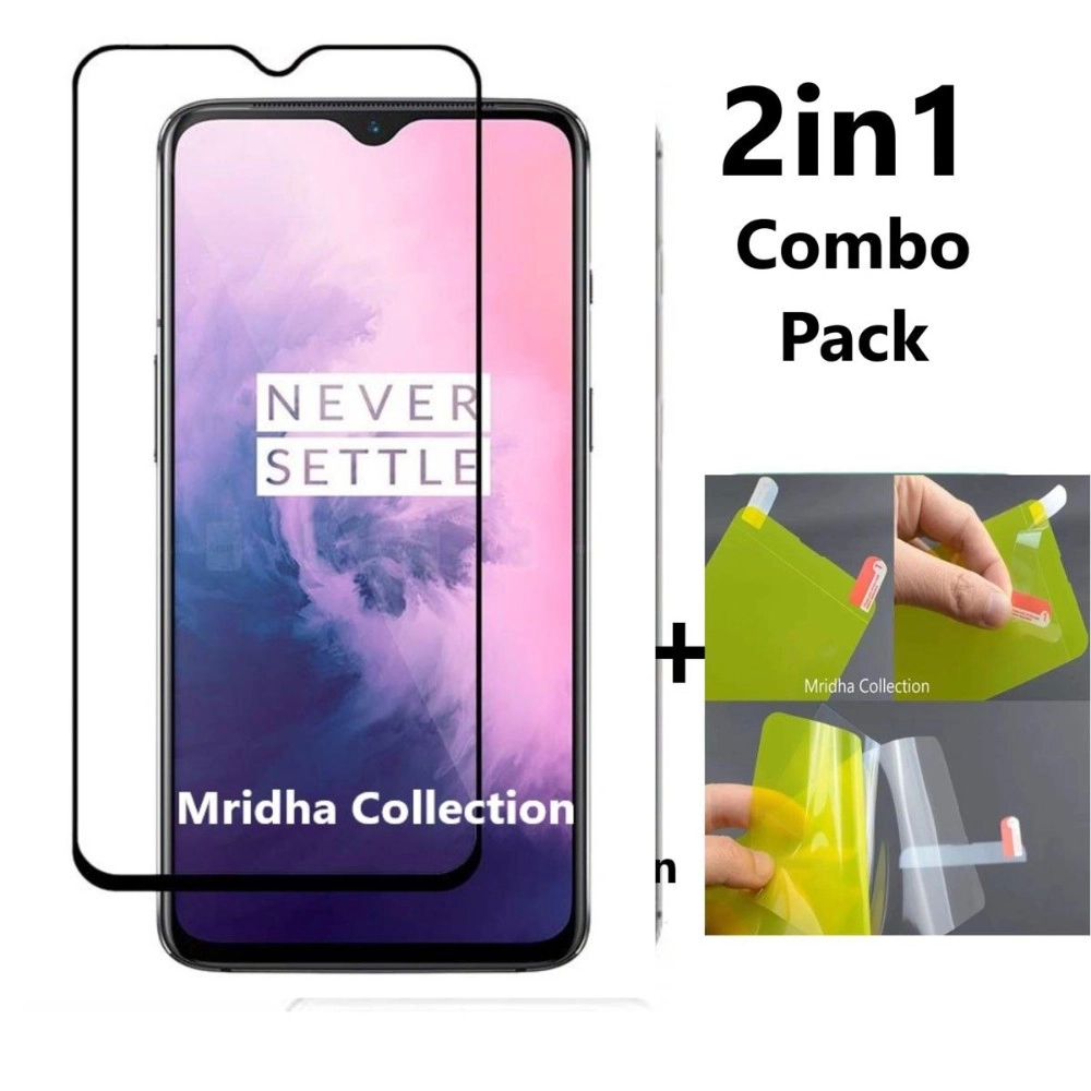 2in1 Protector Combo Pack for OnePlus 7T (Screen Protector Glass+Back ...