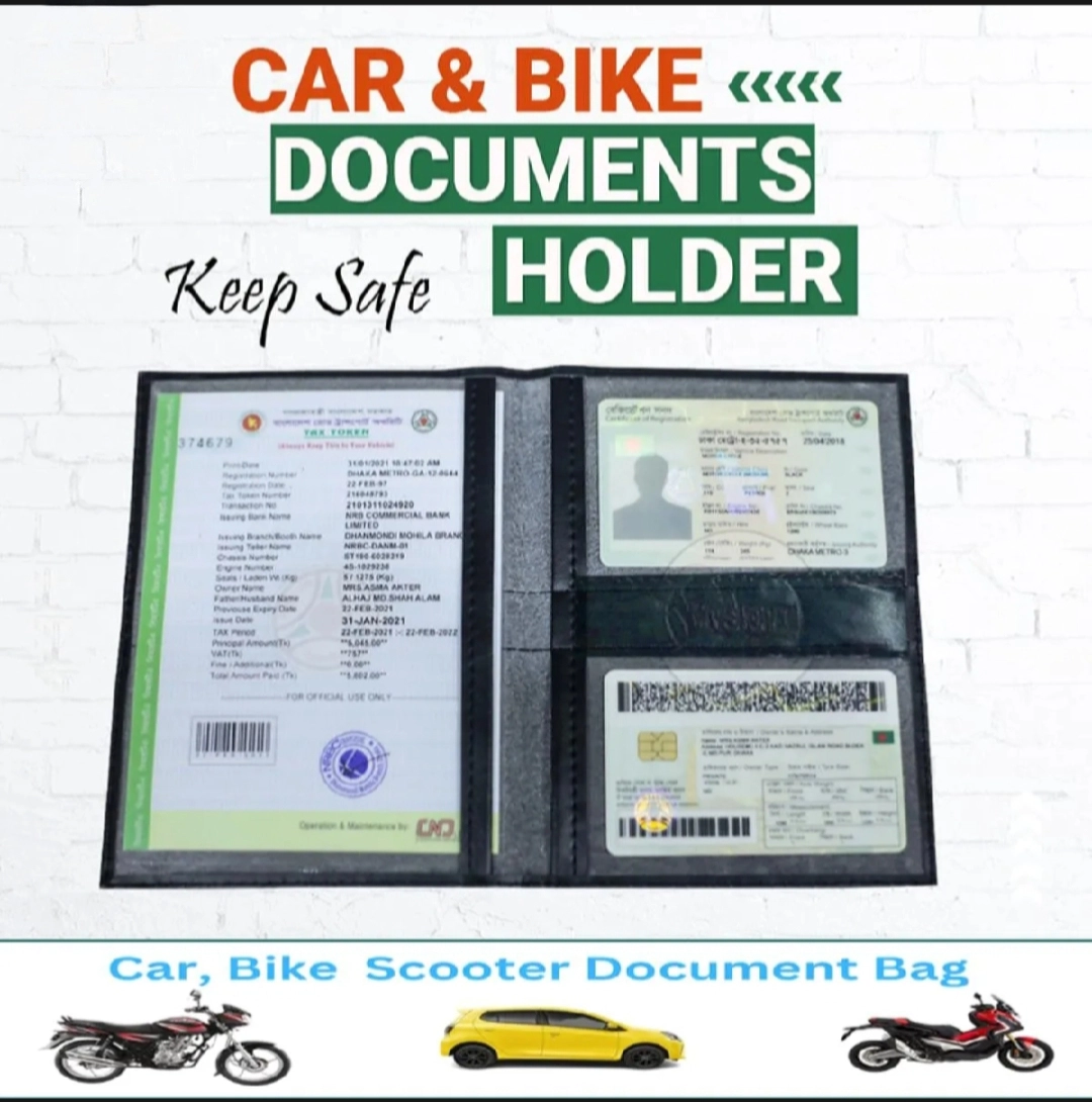 Keep Car Paper Safe, Use License Pouch Bag! Car + Bike Documents Holder
