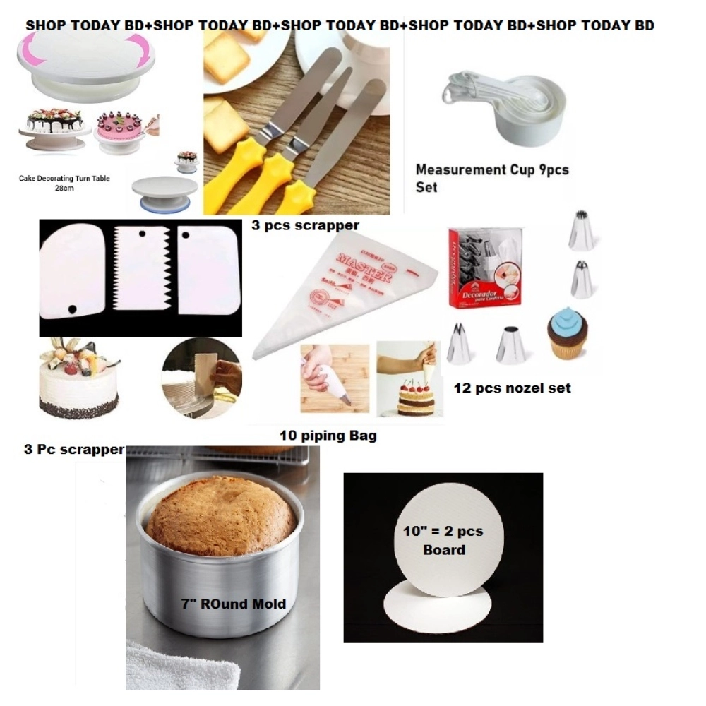 8XP Combo Turn Table Full , 12 Deco Nozel , 3 Butter spread , 7" Round ...