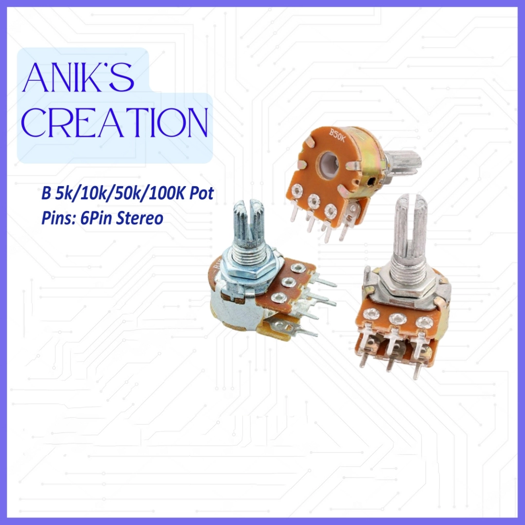 100K Potentiometer Or variable Resistor 2 Pcs 6 Pin