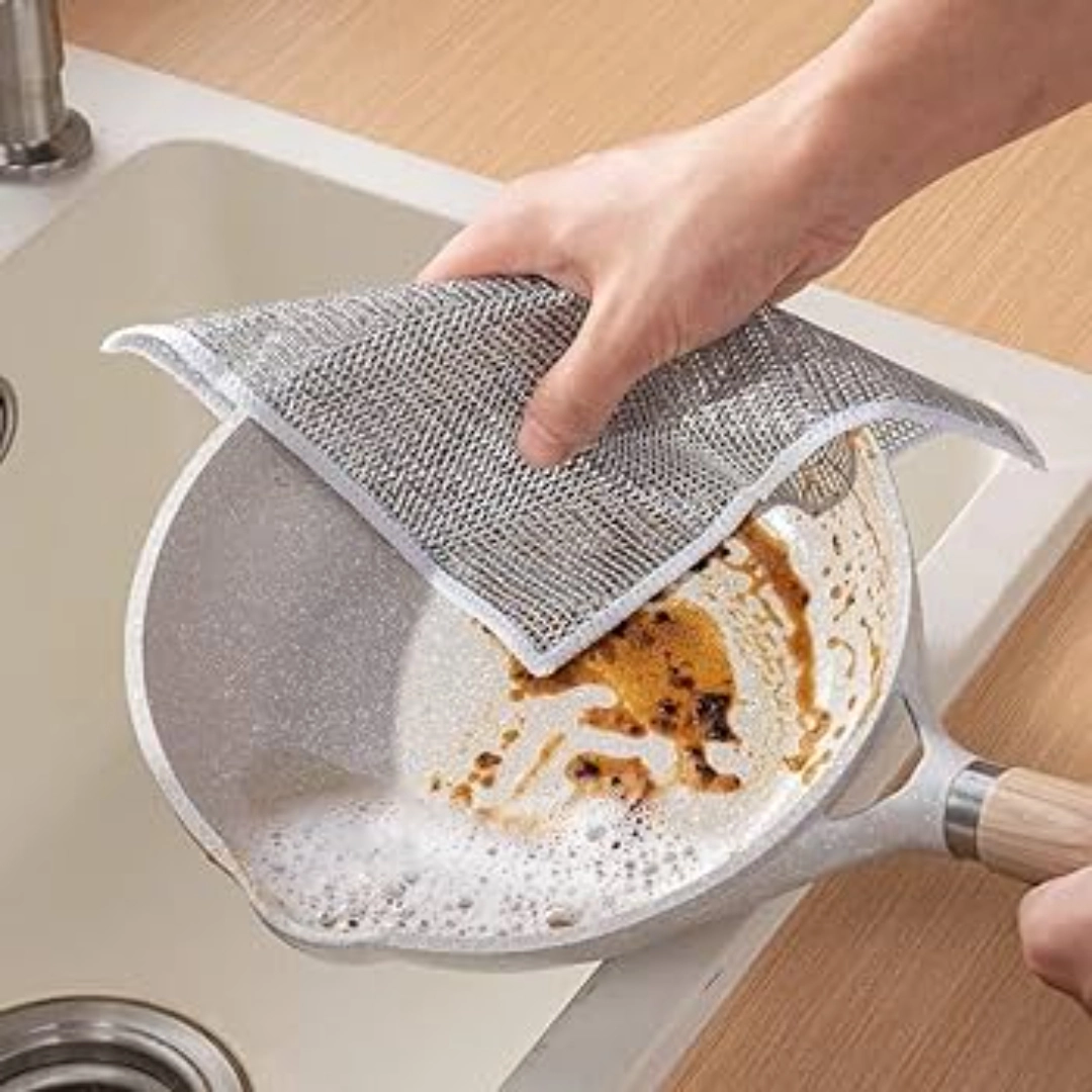 Rust Removal Cleaning Cloth Kitchen Magic Dishwashing Towel Metal Steel ...