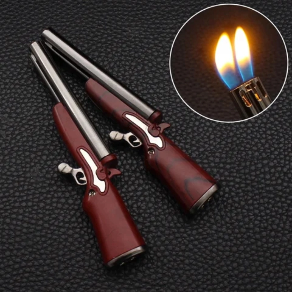 Creative double masket-type lighter press to ignite, double flame ...