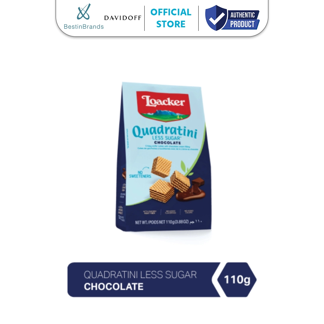 Loacker Less Sugar Quadratini Chocolate 110gm