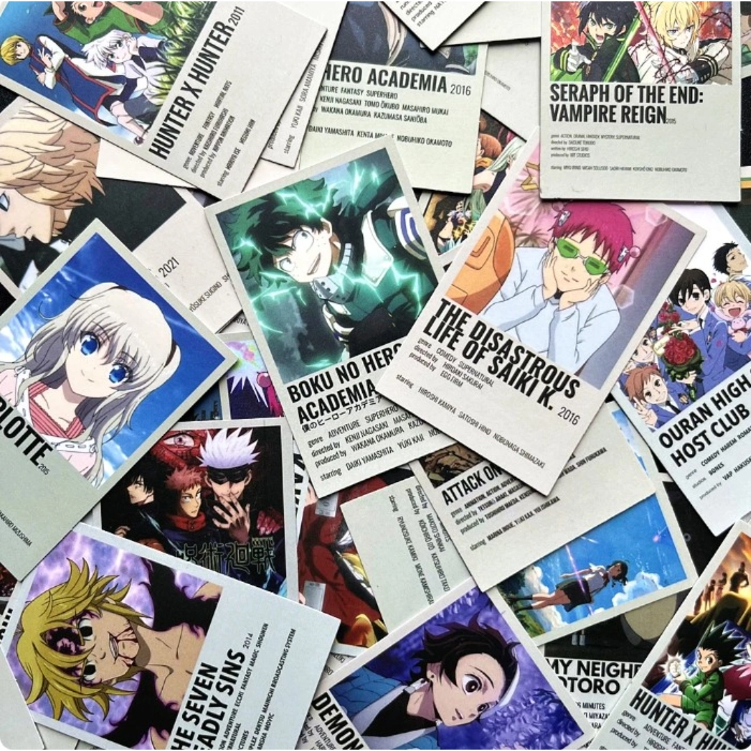 (25 Pcs) Mixed Anime Poster Type With Note Pvc Waterproof Stickers For ...