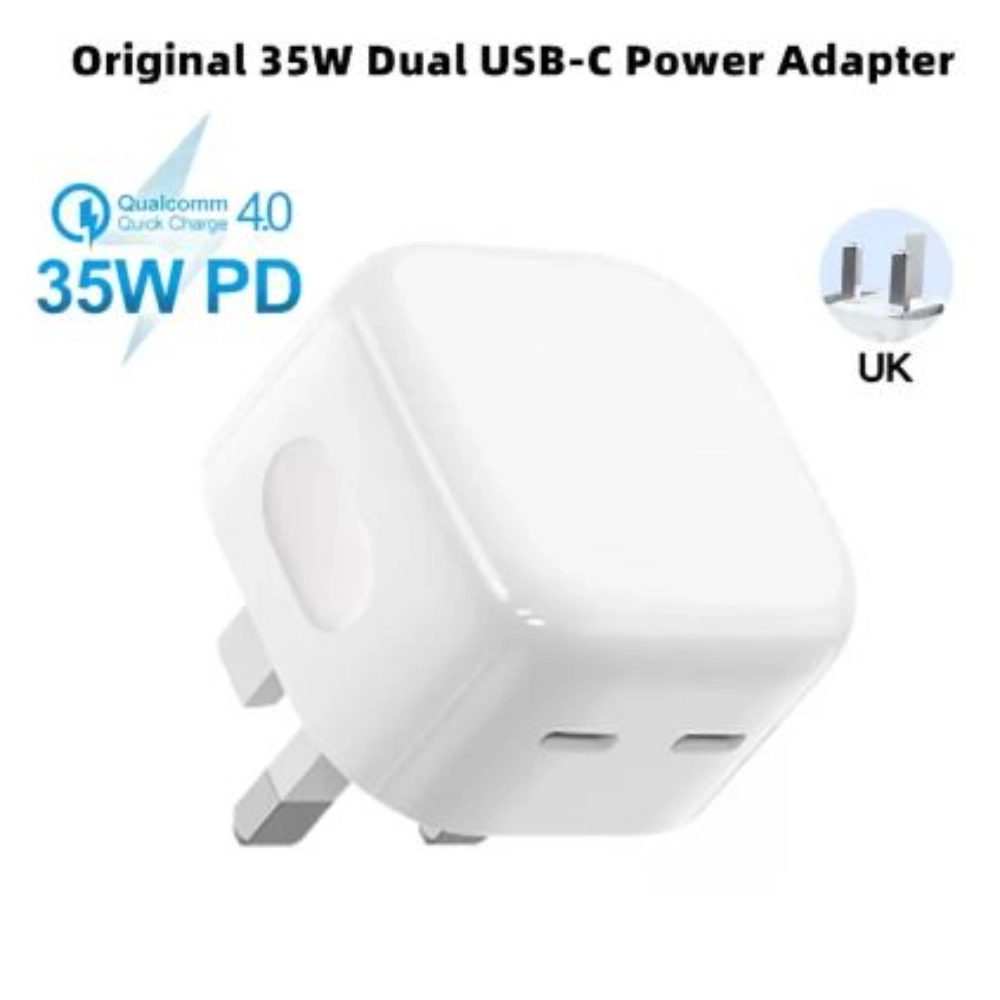 2022 Brand New 35W Pd Adapter Usb-C+C Dual Jack Fast Charge For Apple ...