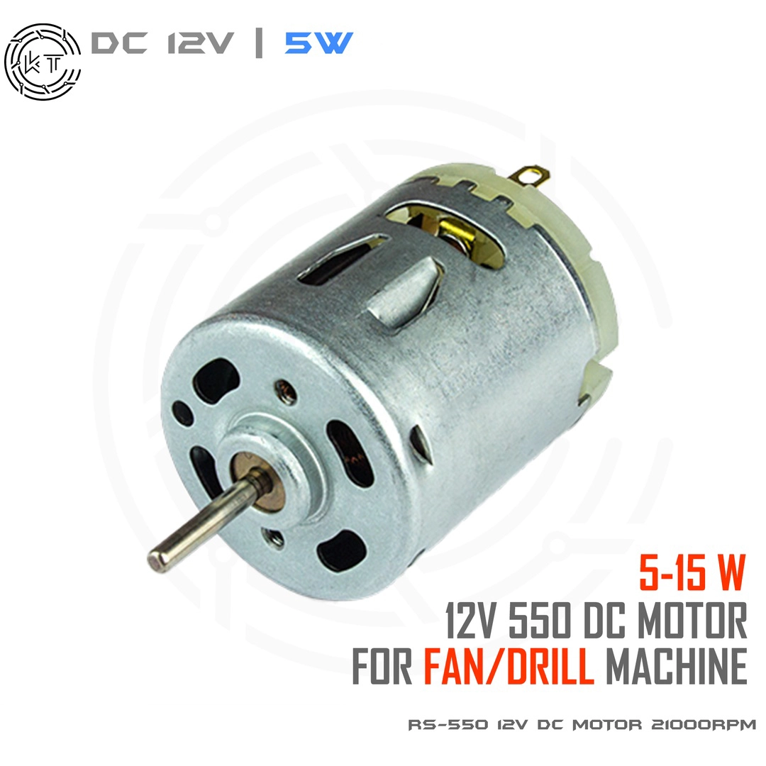 550 12V DC Motor 5W High-Speed Heavy Duty Fan Motor or Hand Drill Motor.