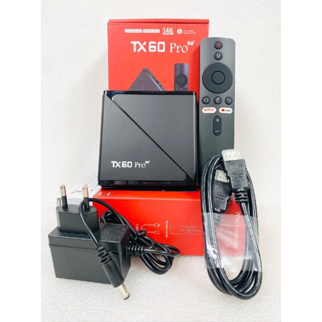 TX60 Pro 16GB 256GB 5G Android Smart TV Box 14K ULTRA HD Voice Remote ...