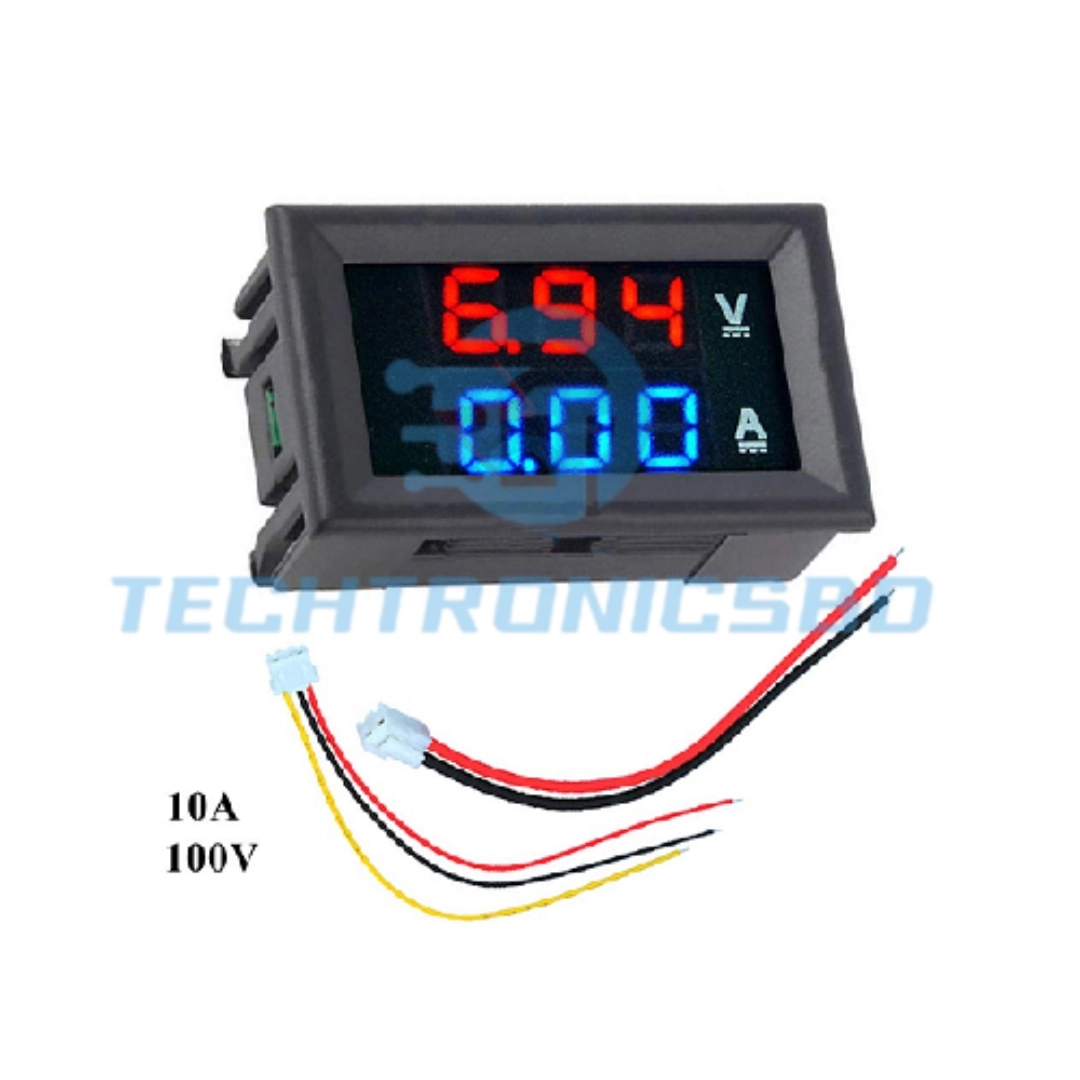 10A Digital Volt Ampere Meter | DC 0–100V 10A Voltage & Current Display ...
