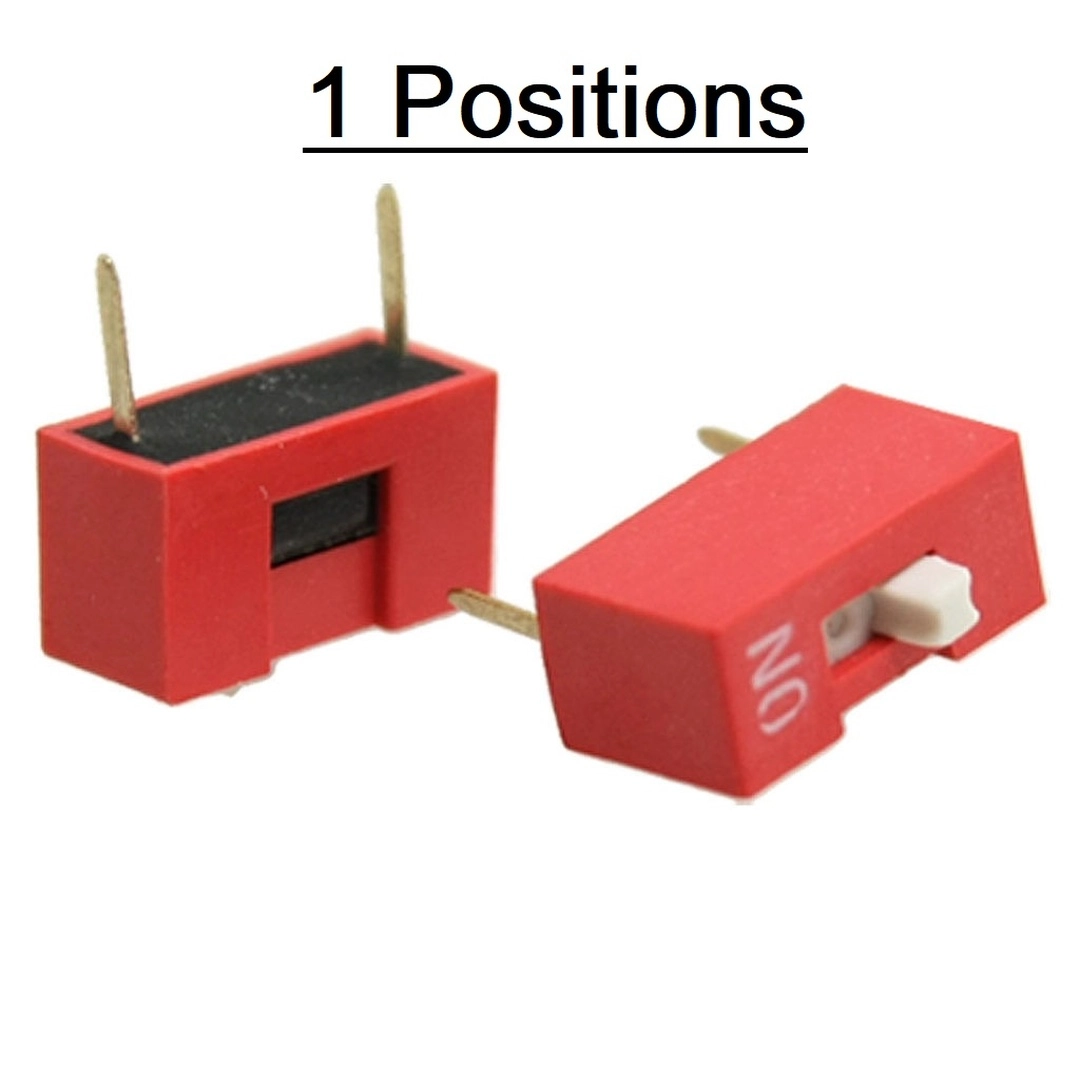 3Pcs- DIP Switch 1 Pin DIP Switch 1 Position 2.54mm Pitch Horizontal ...