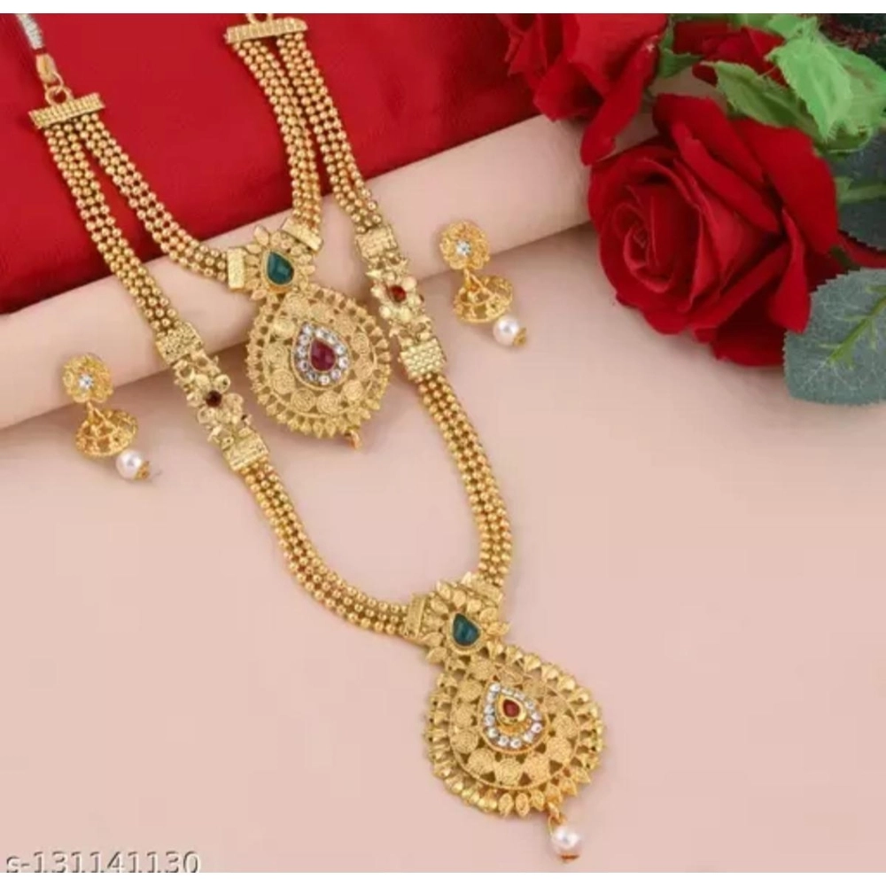 Trendsetter -Upscale Living -Tradional Long Set Gold Plated Two Layers Necklace- Inventive ...