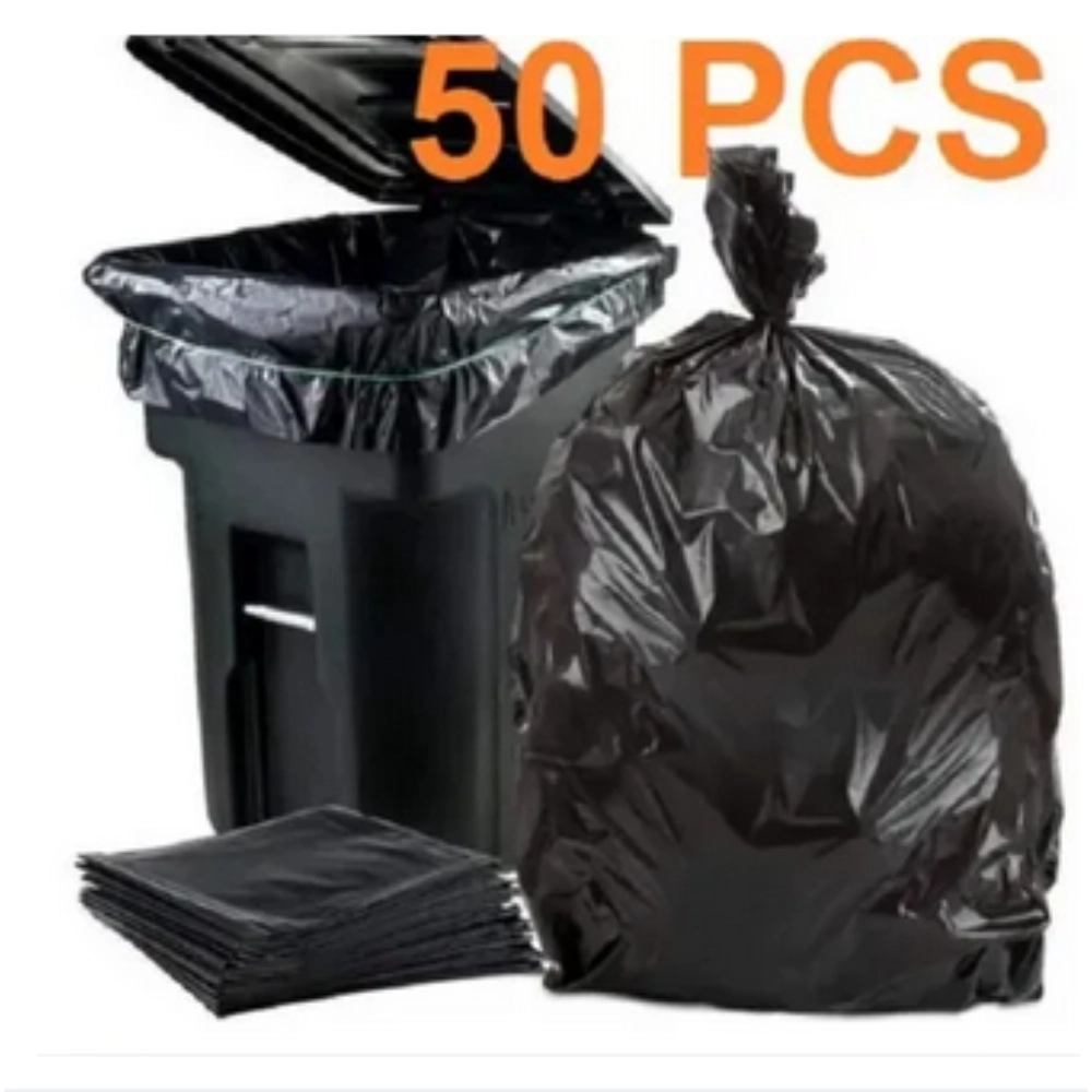BLACK (20" X16") 50PCS Trash Bag / Poly Bag / Garbage Bag / Moyla Felar ...