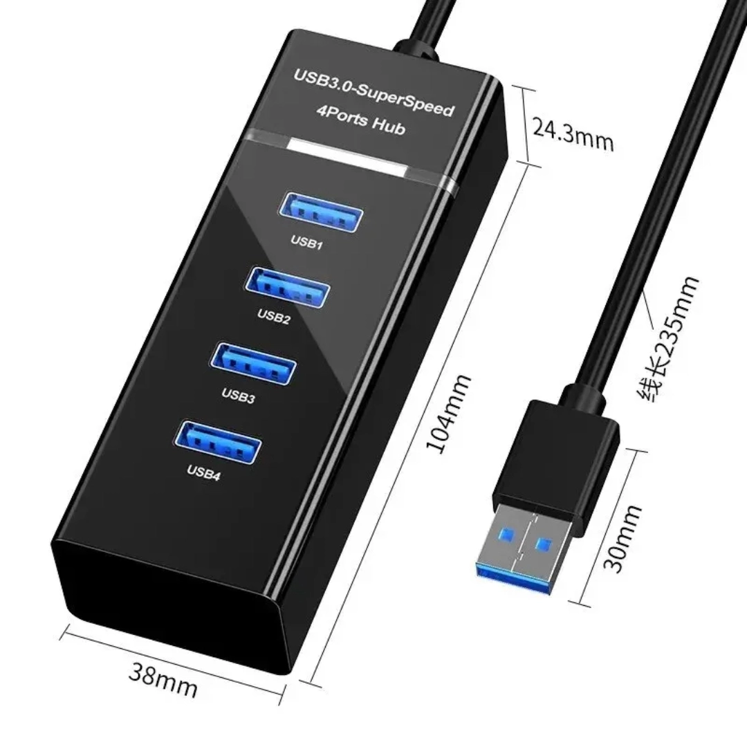 Super Speed 5 Gbps Transmission Multi 4 Port USB 3.0 Hub with LED Light ...