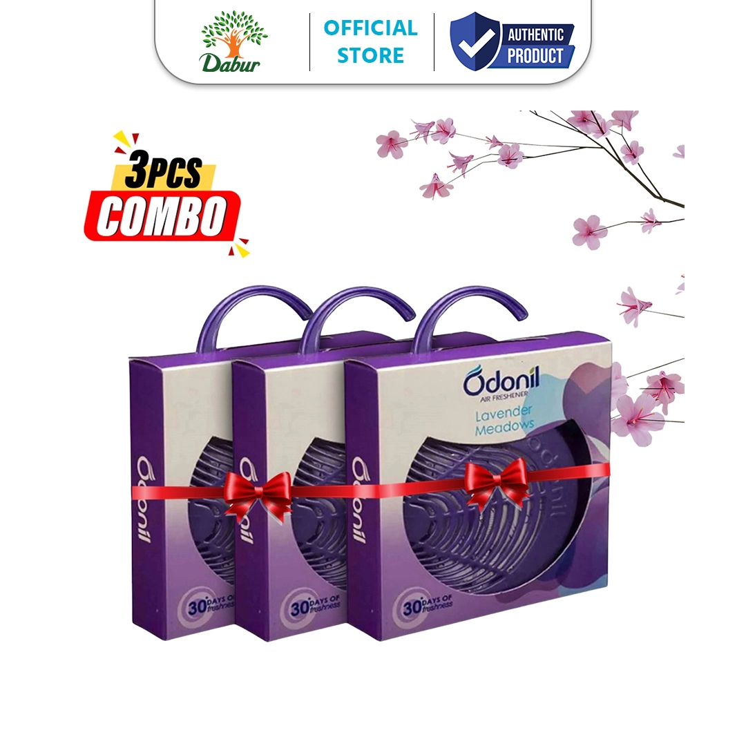 Pack of 3 Odonil Natural Air Freshener Block Lavender Meadows - 48g x 3 ...