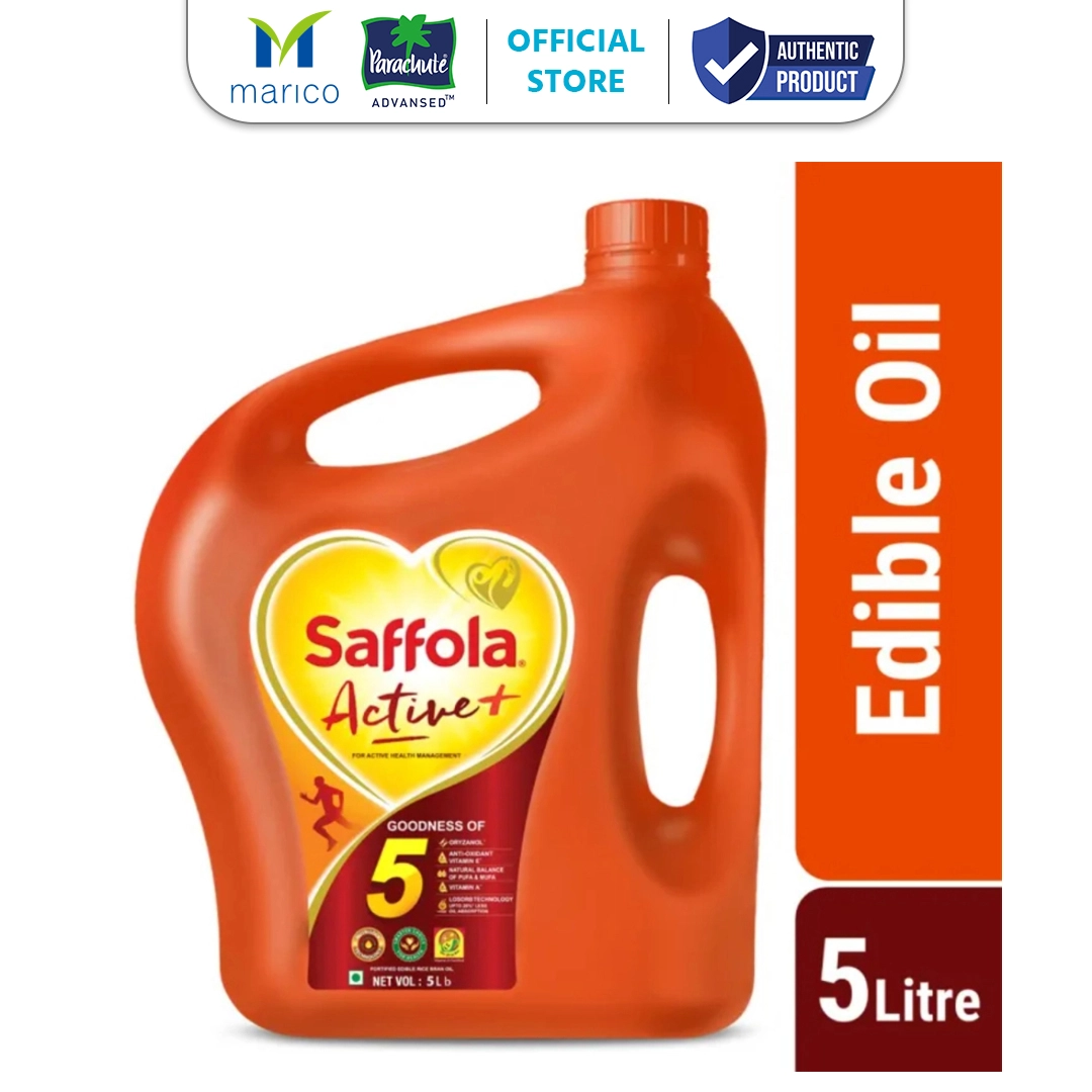 Saffola Active Oil (Fortified Edible Rice Bran Oil) 5 Litre
