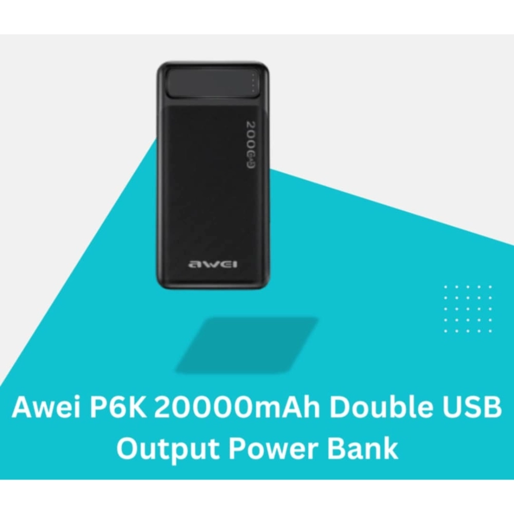 Awei P6K 20000mAh Fast Charging Dual USB Port Powerbank Micro USB and ...