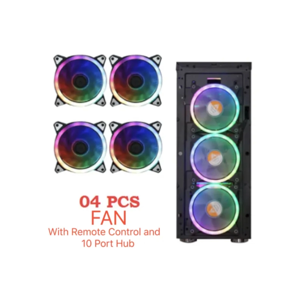 HXHF HF200 5 in-1 And 4 in-1 RGB 120mm Case Cooling Fan With Remote And ...