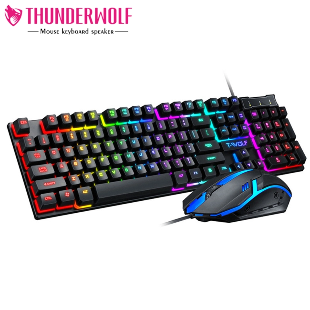 T-WOLF TF200 Arabic Spanish Gaming Keyboard and Mouse Combo – Wired 104 ...