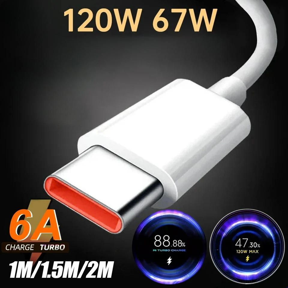 Xiaomi 6A 120W 90W 67W 55W 33W USB Type C Turbo Fast Charge Cable For ...
