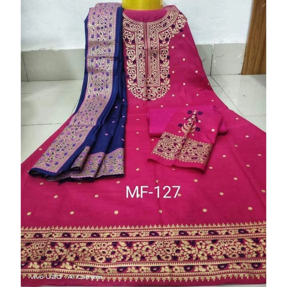 Unstitched Cotton Afsan Print Three Piece For Women