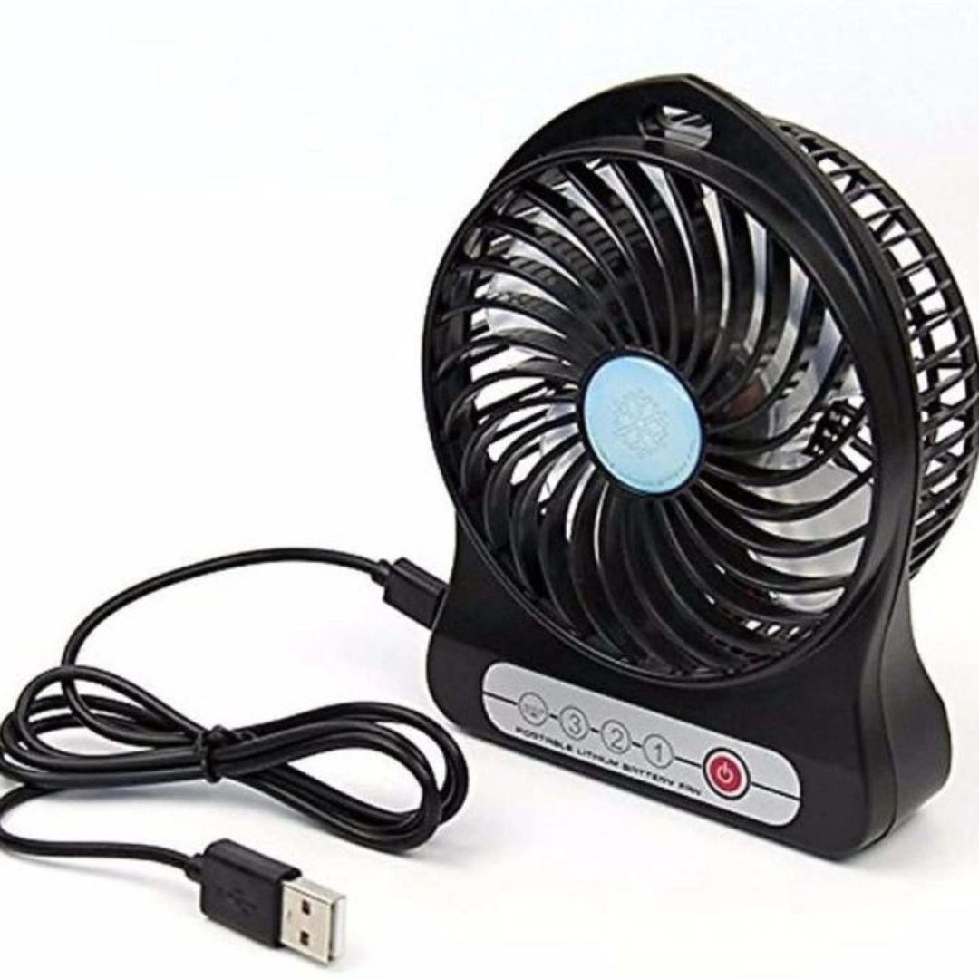 Portable Mini Rechargeable Fan 3 Speed USB Charging Port for Home ...