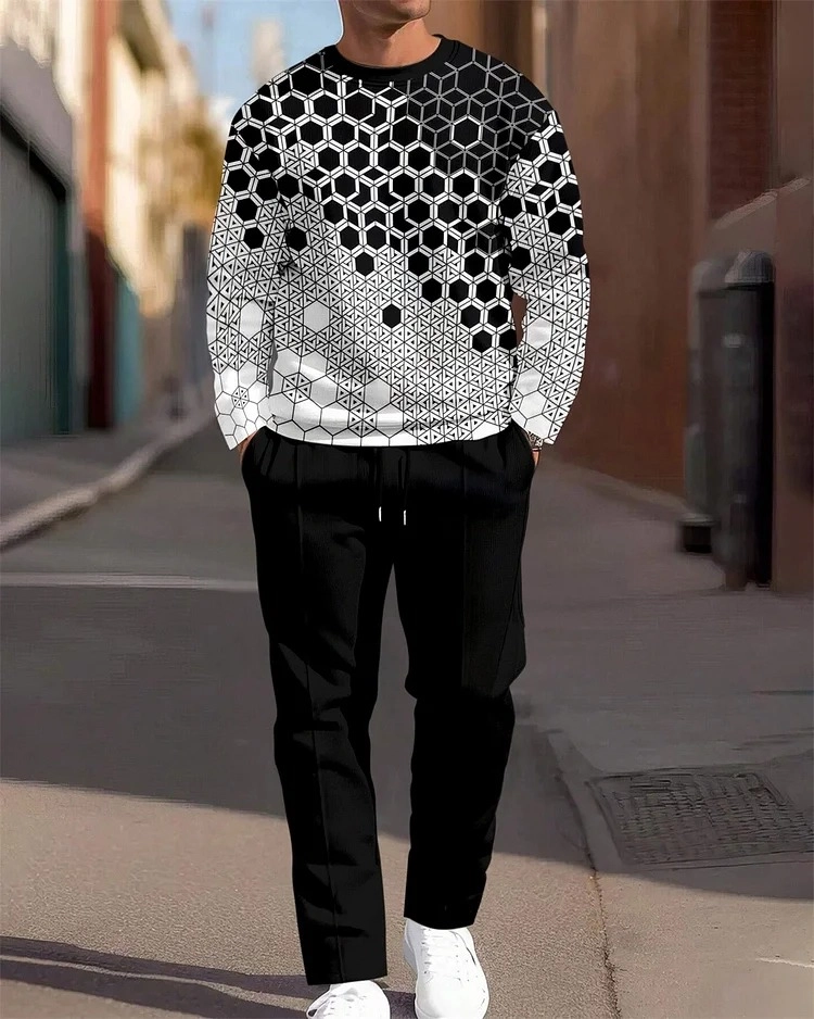 Full Sleeve T-Shirt And Trouser Set for Men