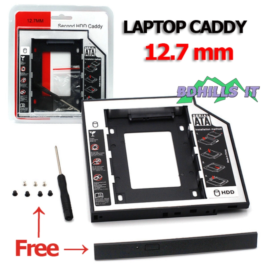 Universal SSD HDD Caddy 12.7mm Aluminum 2nd Hard Disk Drive Caddy Case ...