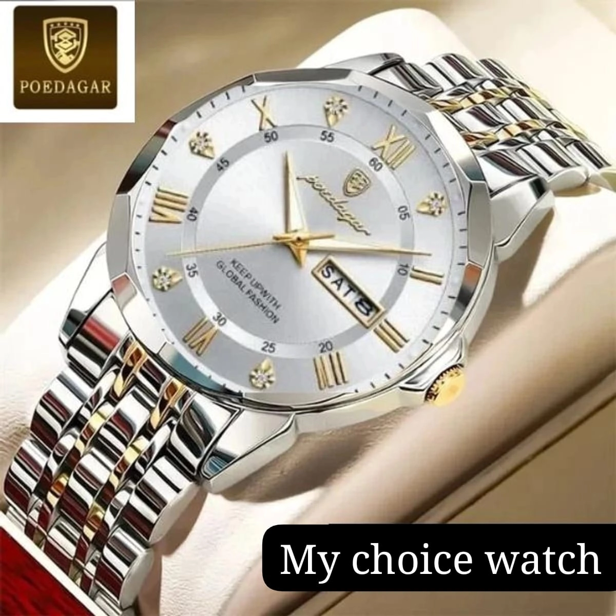 POEDAGAR MODEL 615 WATCH TOTON AR DIAL WHITE COLOUR WATCH FOR MAN