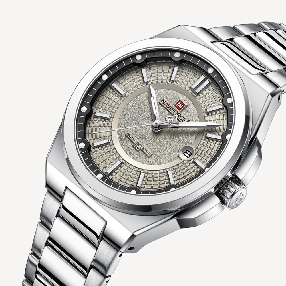 NAVIFORCE NF9212 Silver Stainless Steel Analog Watch For Men - Gray ...