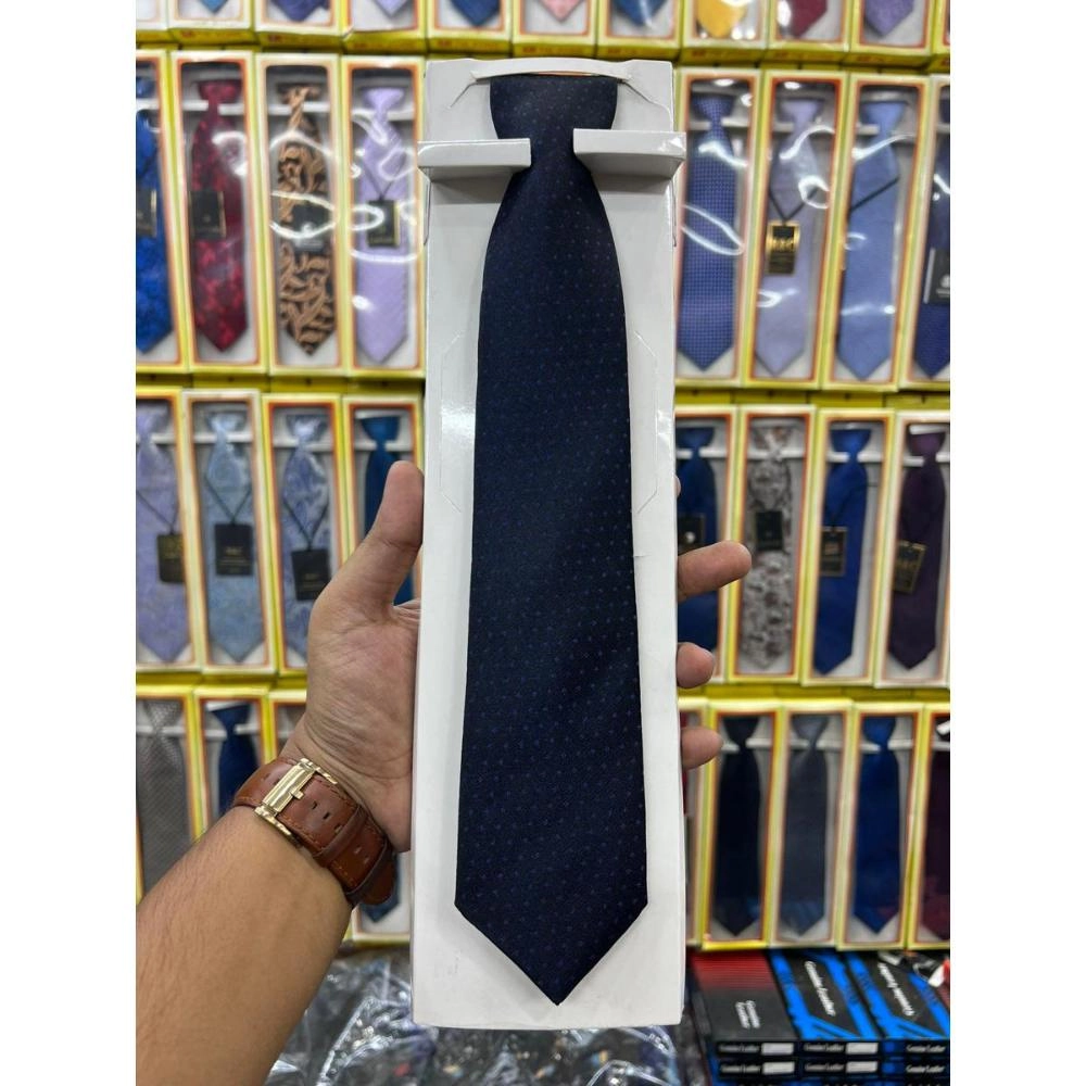 Dot Formal Neck Tie For Men - Navy Blue