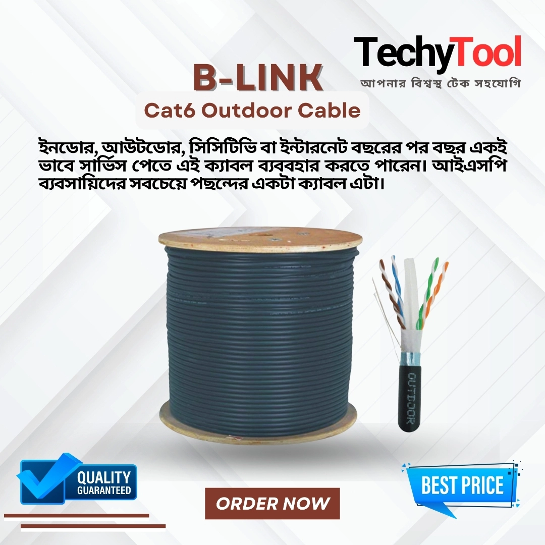 B-Link Cat6 Outdoor LAN Cable 305 Meter | Black | HDPE Jacket ...