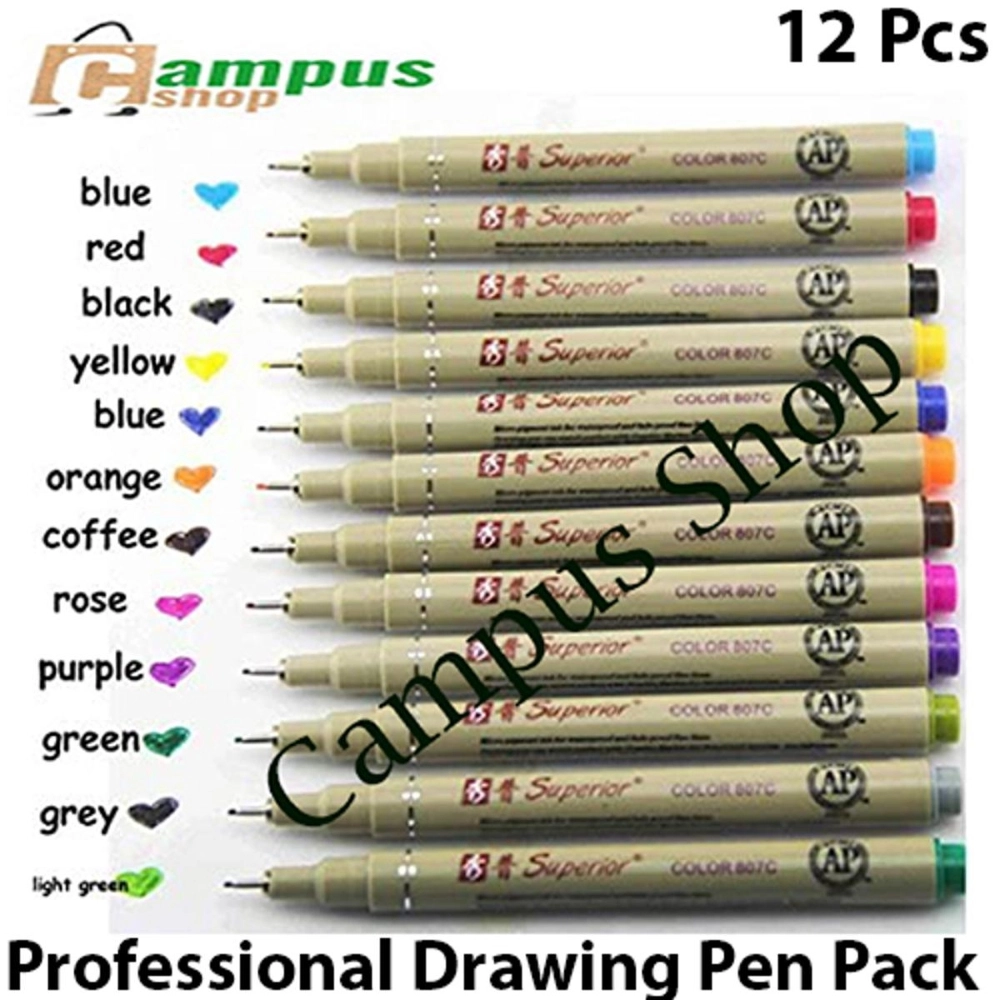 JX Superior Needle Drafting Pen,Professional Drawing Pen Pack of 12 ...