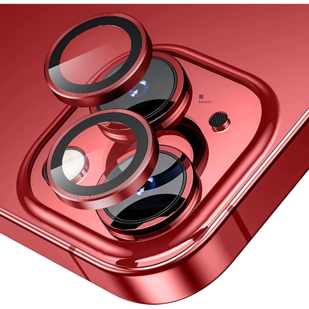 Apple iPhone 14 Plus Red WSKEN Ring Alloy Ultra Thin Camera Lens Protector