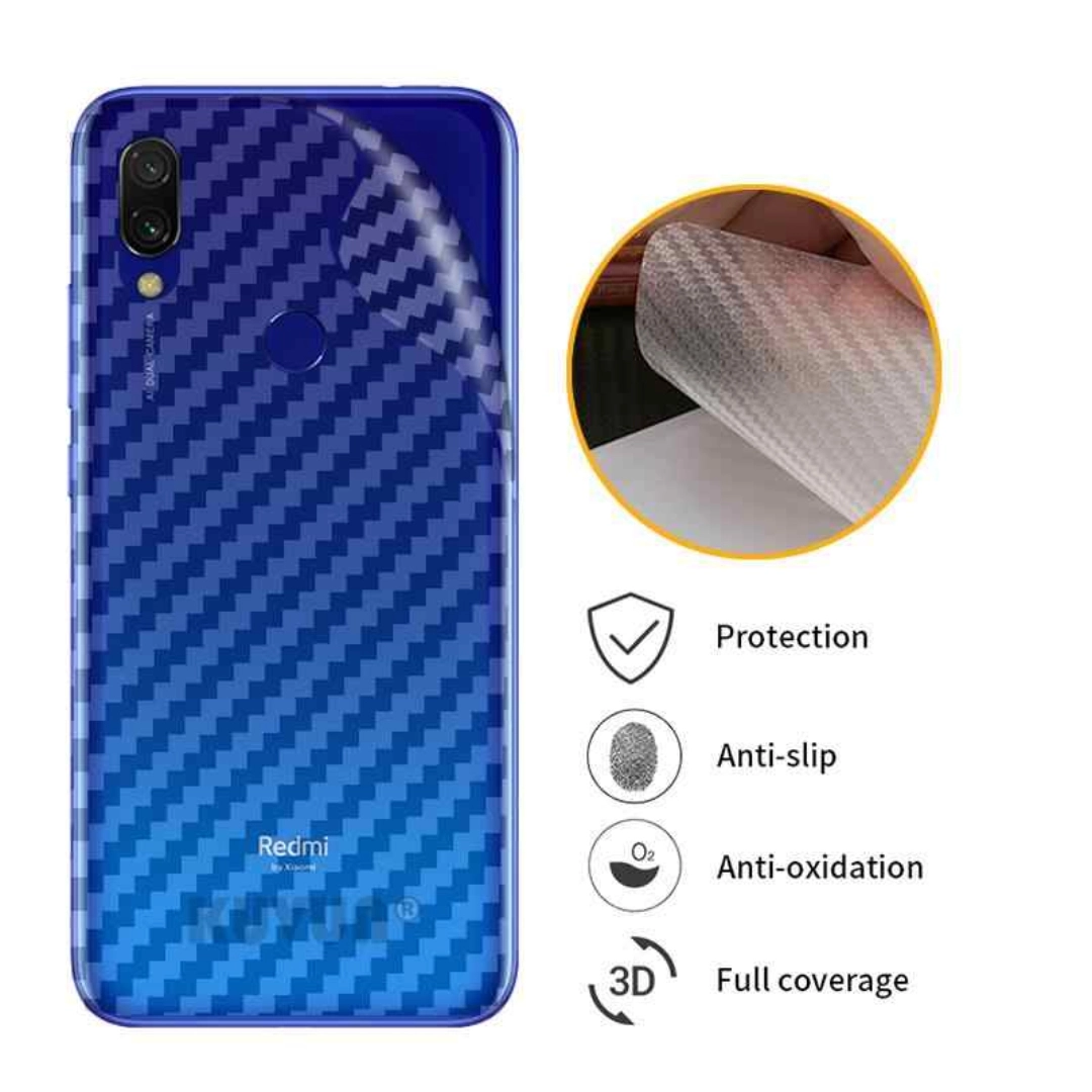 For Xiaomi Redmi 7 Carbon Fiber Sticker Back Poly Back Skin Protector