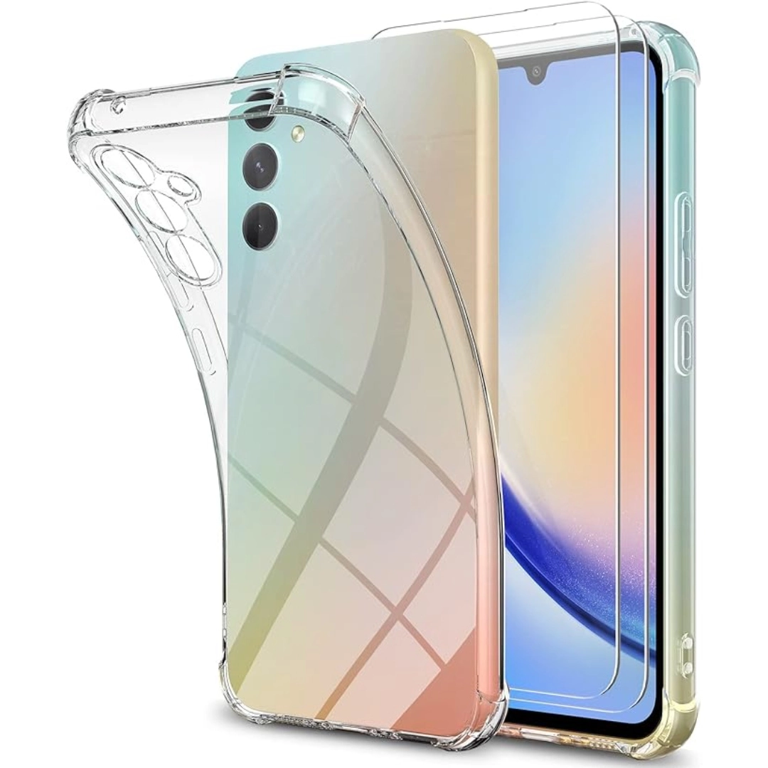 Samsung Galaxy M15 Transparent Clear Slim Soft TPU Cover With Bumper