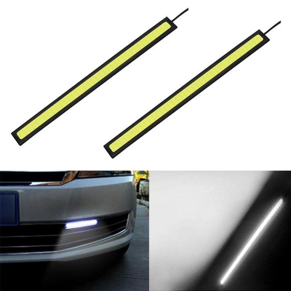 2PCS COB DRL LED Driving Daytime Running Lights Strip DRL 12V COB LED ...