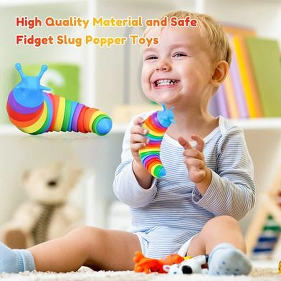 Baby Toy Food Grade Articulated Stretch Slug Fidget Sensory Toy - Baby ...