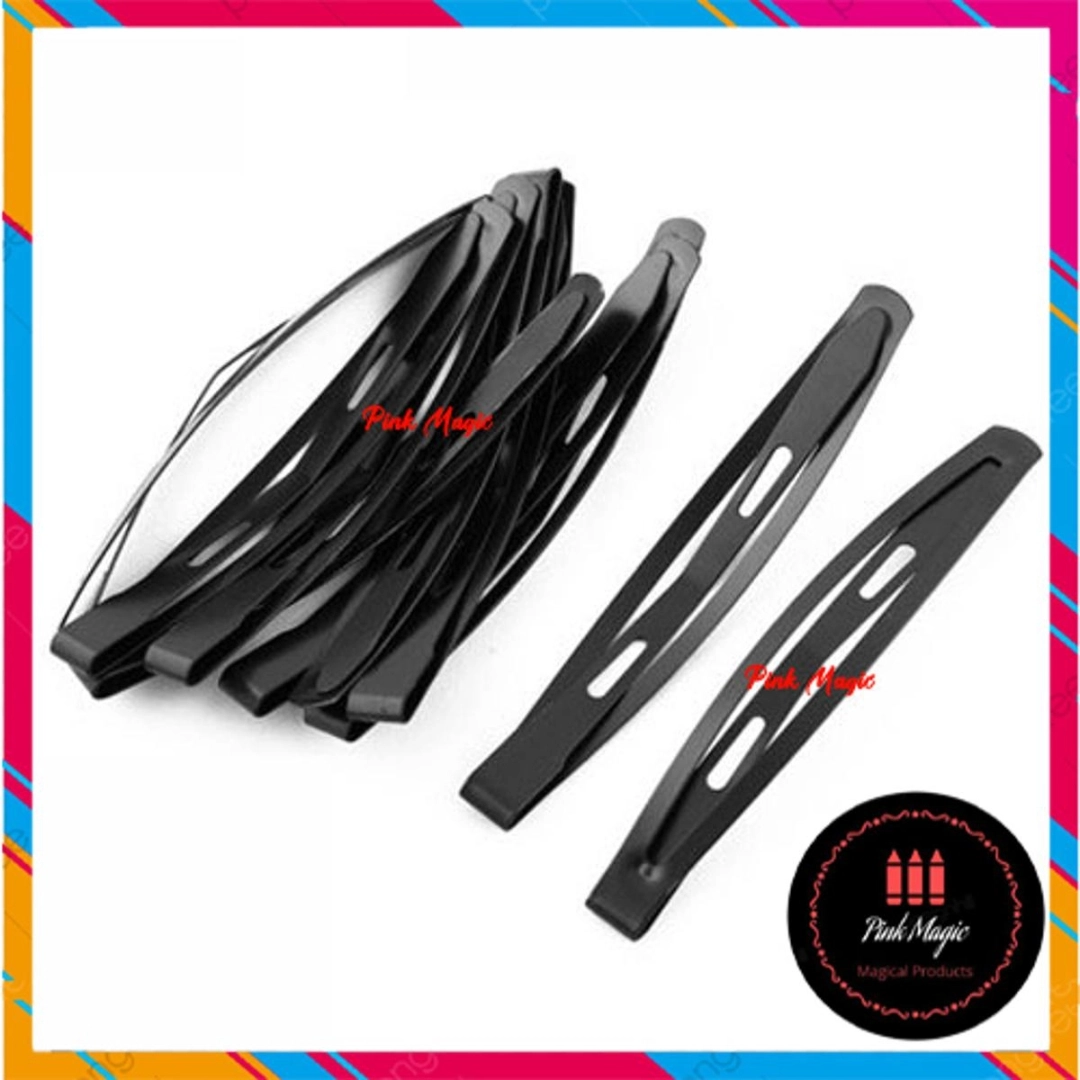 Steel Metal Punch Clip for girls and women - 8pc (Black)