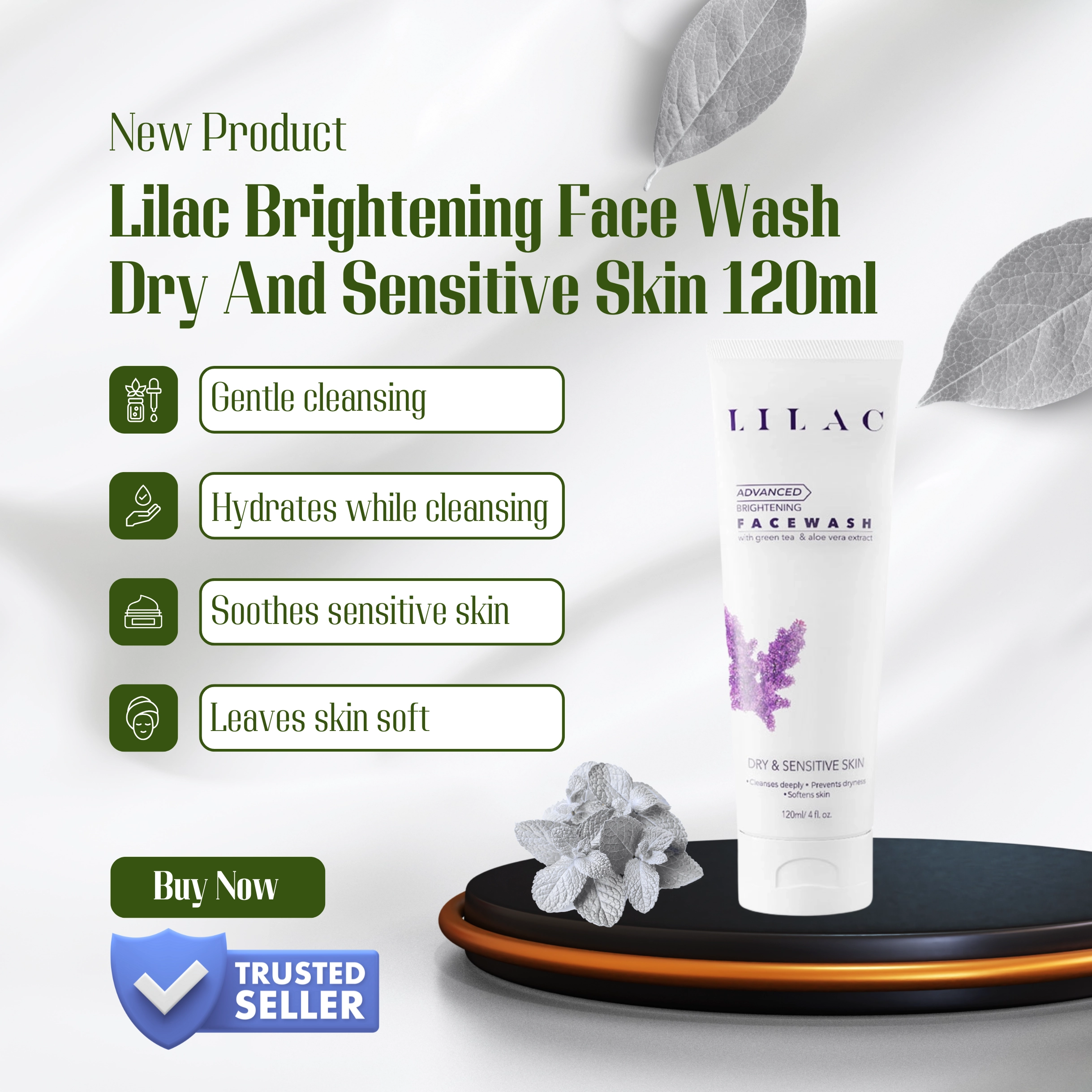 Lilac Brightening Face Wash Dry And Sensitive Skin 120ml