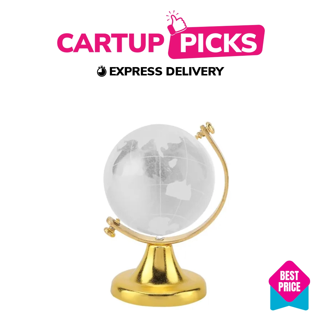World Map Earth Round Globe Crystal Paperweight Decoration For Table