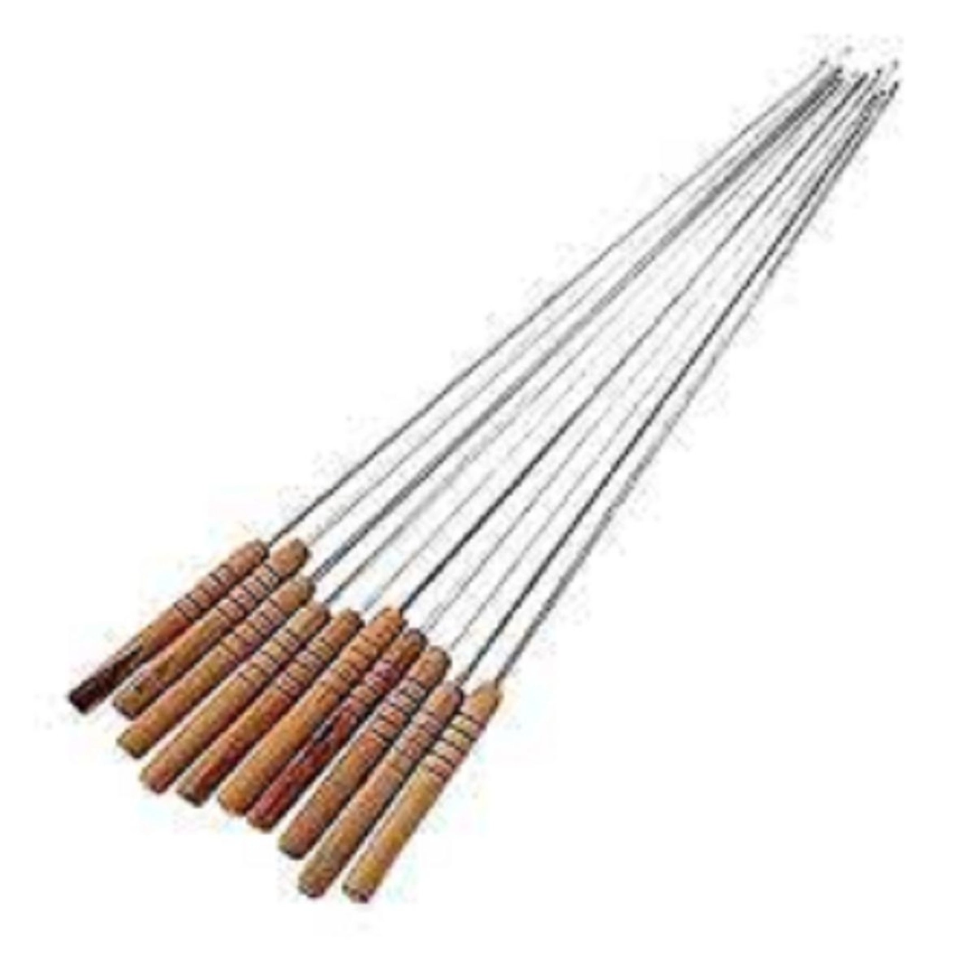 12 Pieces Barbecue Grill Sticks Set - Brown