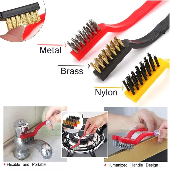 3Pcs Mini Wire Brush Set