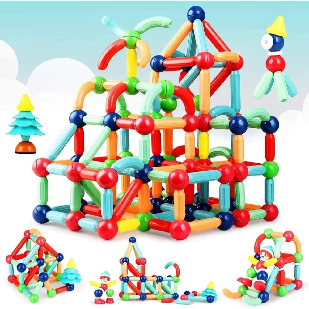 Magnetic Sticks Building Blocks Toy for Kids, Magnetic Balls and Rods ...