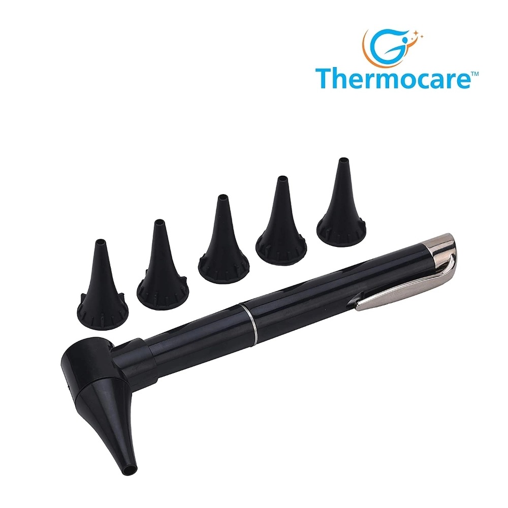 Thermocare Portable Otoscope Penlight for Ear, Eye and Throat (Black)