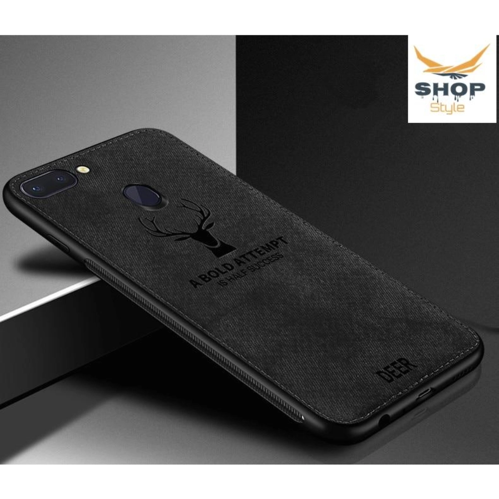 Oppo F9 pro - Luxury Soft Fabric+PU Leather Hybrid Case Cove black