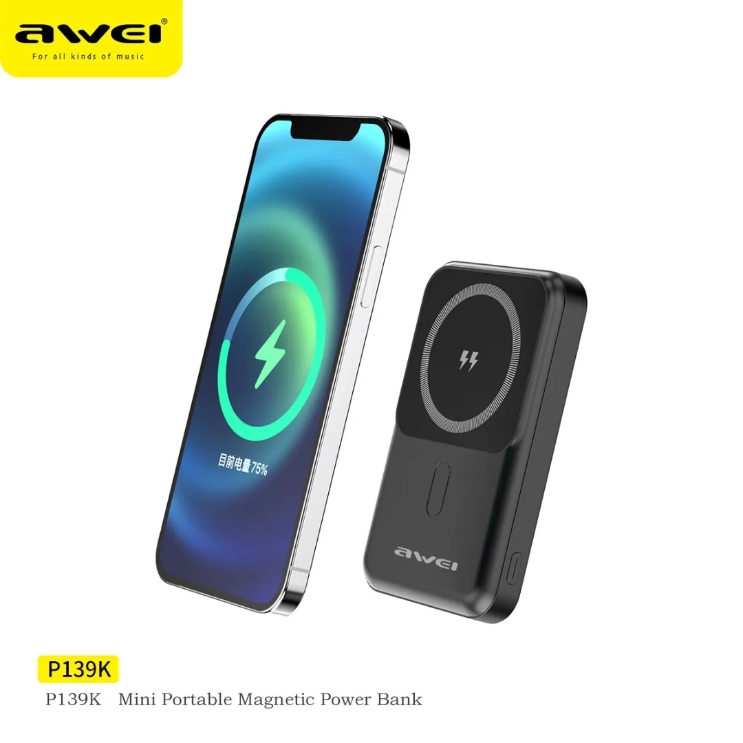 Awei P139K 10000mAh 15W Magnetic Wireless Charging Power Bank 22.5W ...